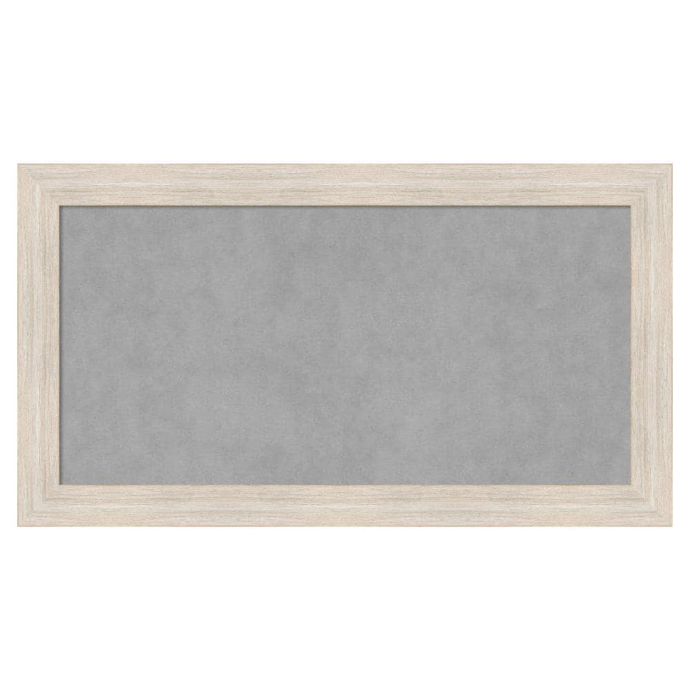 Amanti Art Hardwood Whitewash Narrow 27 in. x 15 in. Magnetic Board ...