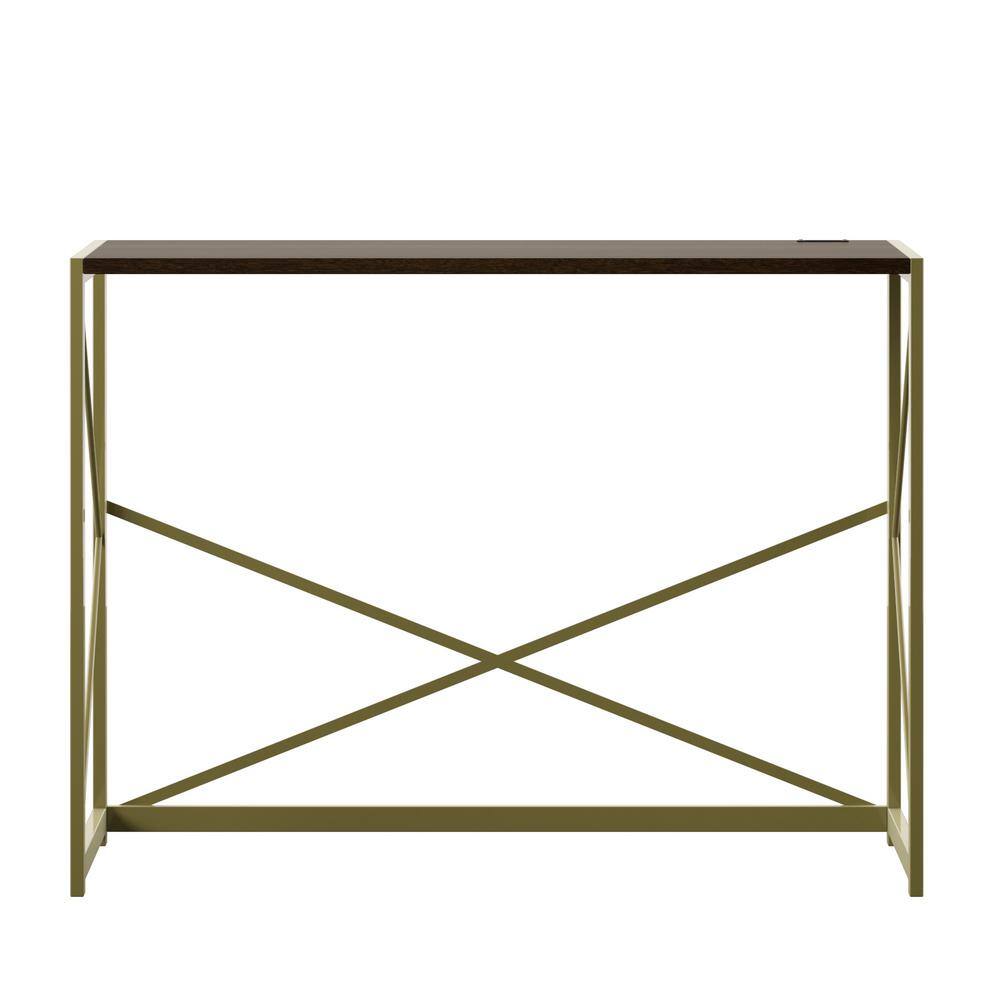Twin Star Home 40 in. Rectangular Stanton Birch Metal Desk with Power ...