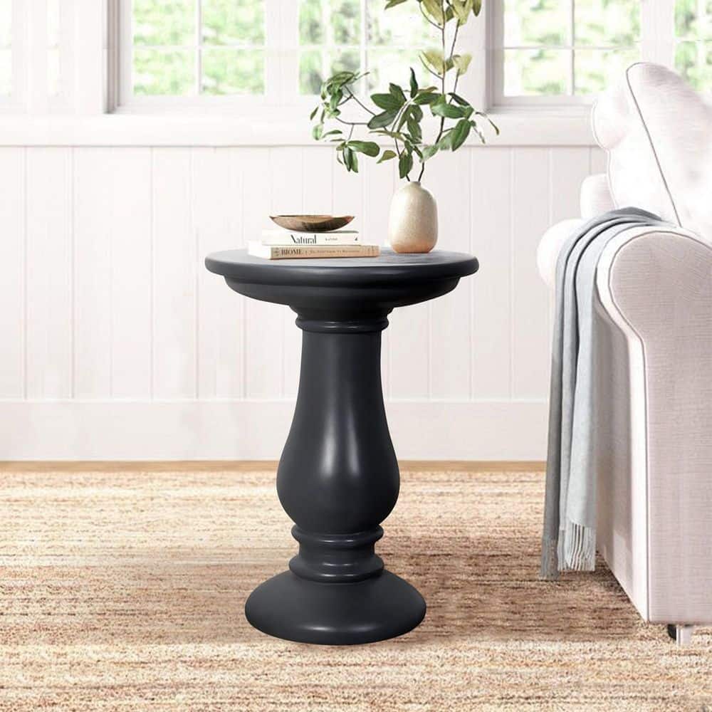 PATIO WATCHER 16 in. Magnesium Oxide Outdoor Round Side Table/End Table ...