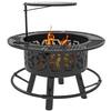 Outsunny 33 in. W x 33 in. H Steel Portable Woodburning Black Fire Pit ...
