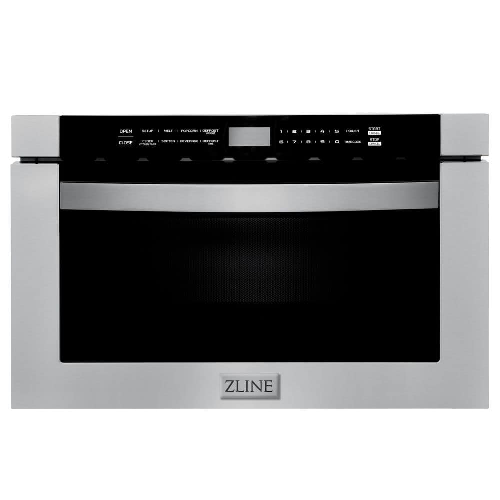 ZLINE Kitchen and Bath 24 in. 1000-Watt Built-In Microwave Drawer with ...