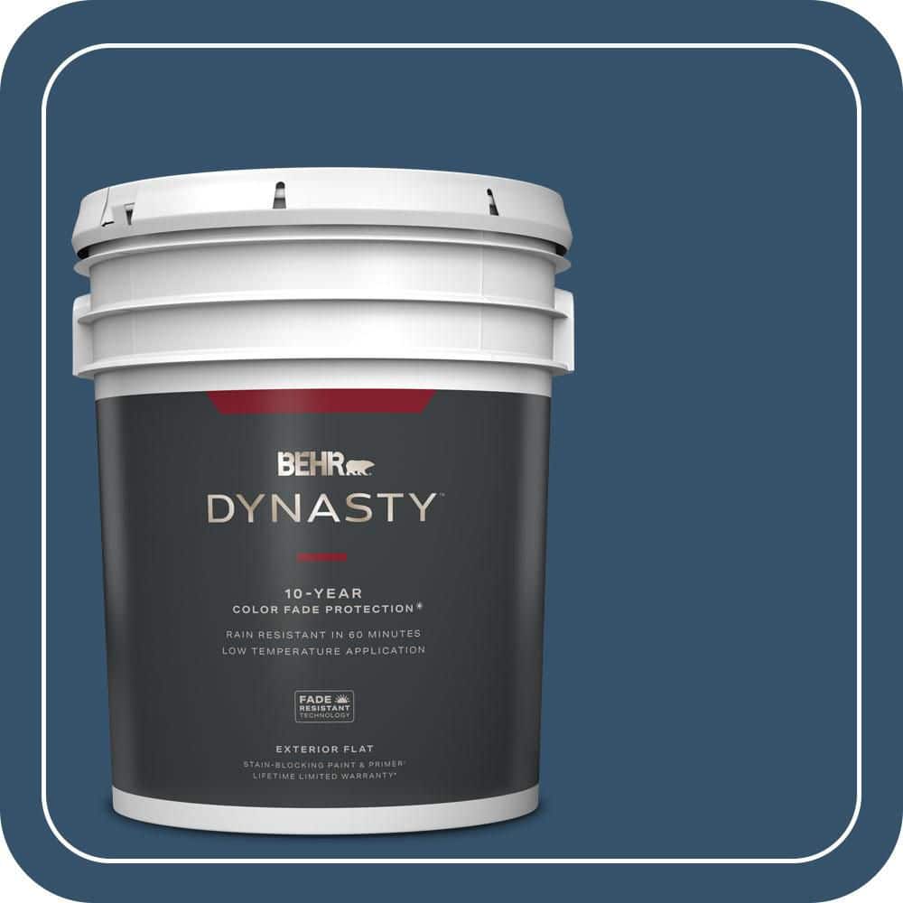 BEHR DYNASTY 5 gal. #MQ5-58 Velvet Rope Flat Exterior Stain-Blocking ...