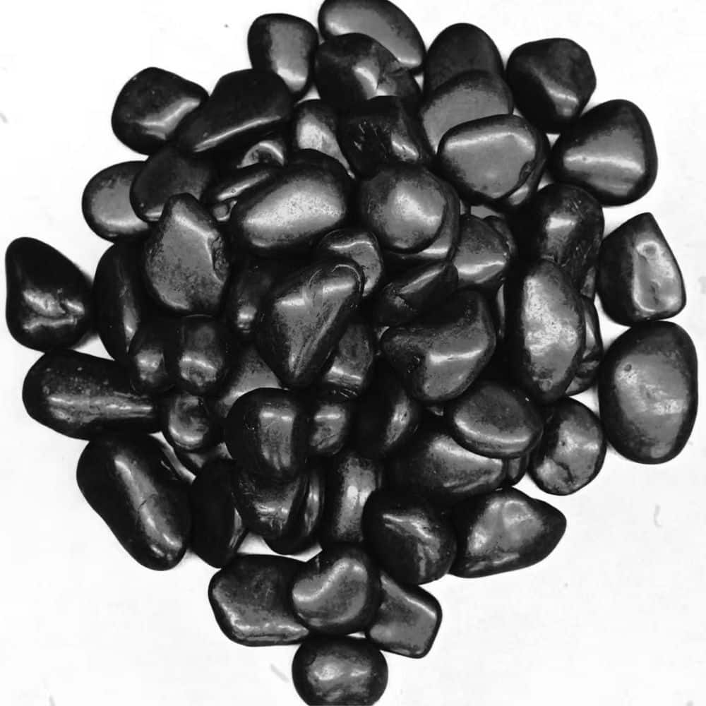 0.5 cu. ft. Decorative Black River Rocks one 3 in. Polished Stones 38 ...