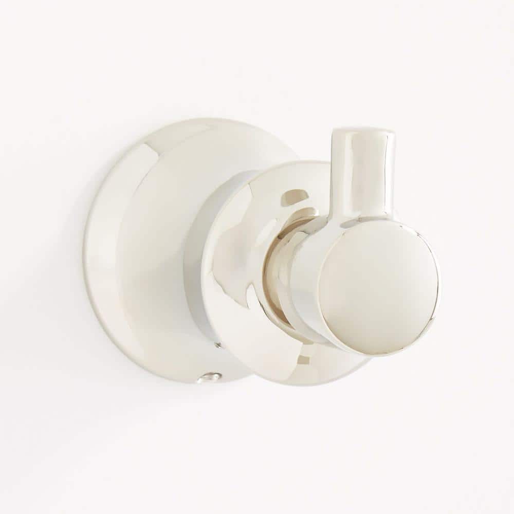 SIGNATURE HARDWARE Pendleton Knob Robe/Towel Hook in Polished Nickel ...