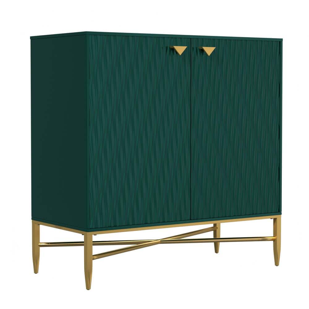Boyel Living 32.8 in. H 2 Door Green Locker Accent Storage Cabinet BL ...