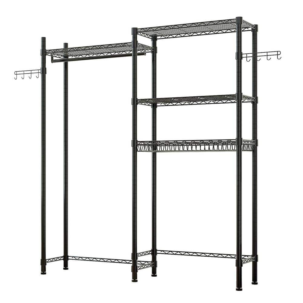 Karl home Black Iron Clothes Rack 57.09 in. W x 76.78 in. H ...