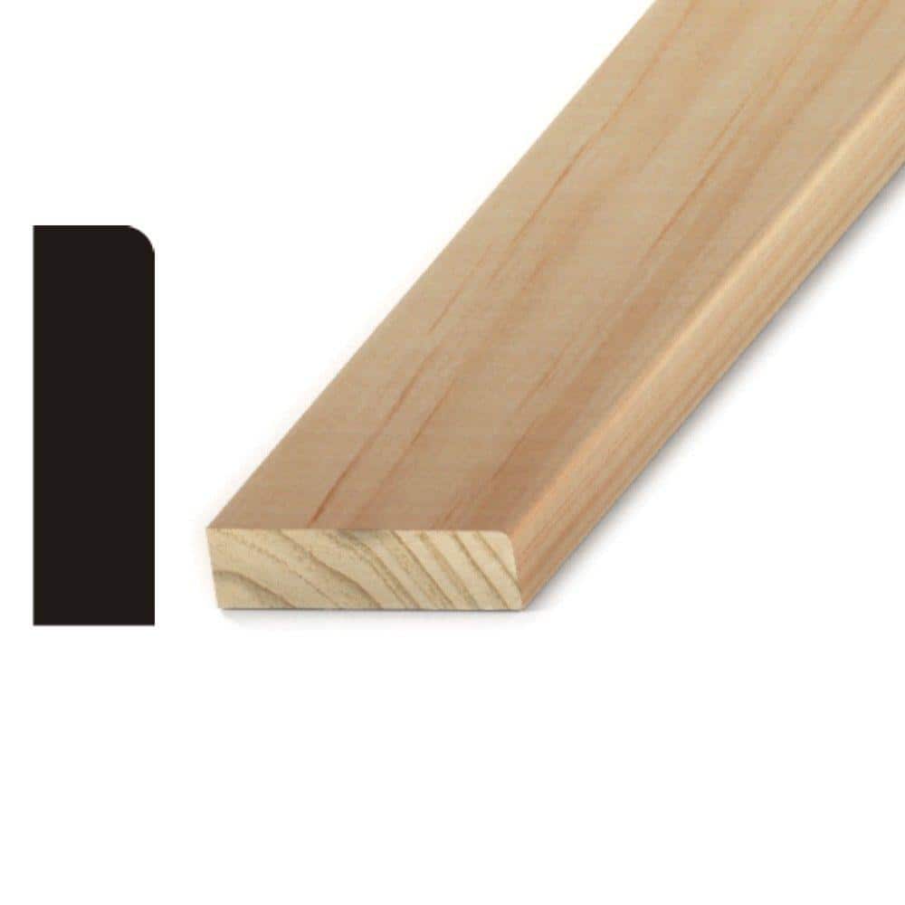 Round Edge 1/2 in. x 1-5/8 in. Pine Stop Moulding P435 - The Home Depot