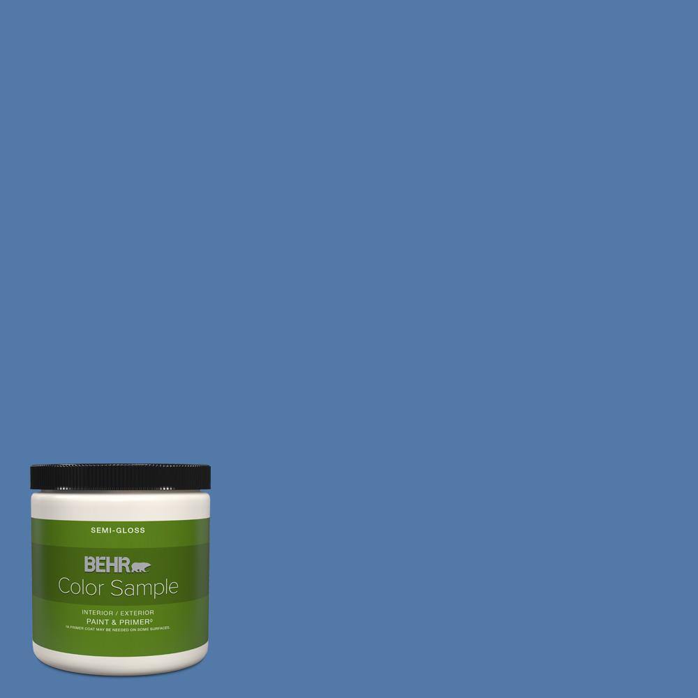 BEHR PREMIUM PLUS 8 oz. #HDC-FL13-6 Baltic Blue Semi-Gloss Interior ...