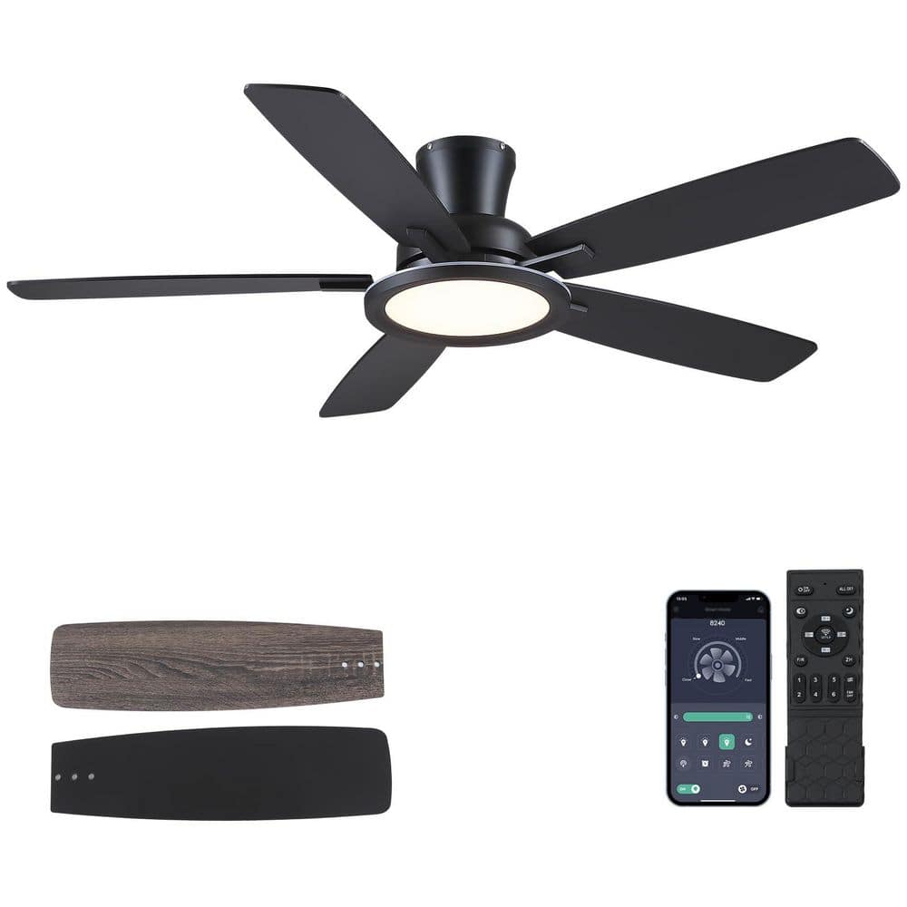 Reviews for Kviflon 52 in. Indoor/Outdoor Modern Black 6-Speed Ceiling ...