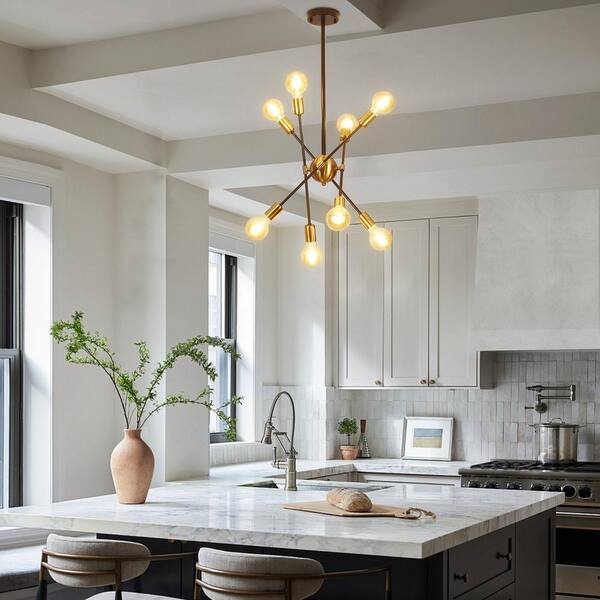 Reviews for TOZING 8-Light Copper Rustic Industrial Mid Century Sputnik ...