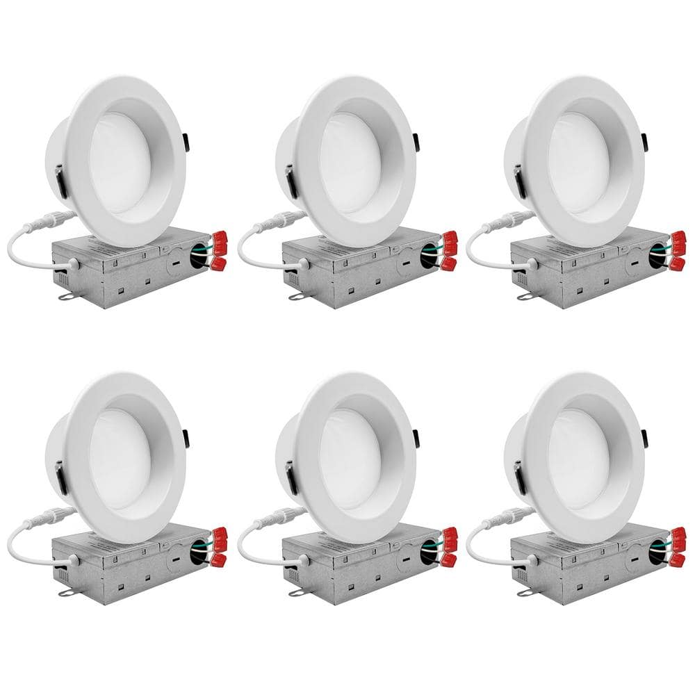 NuWatt 6 in. LED Downlight with J Box 15-Watt NW-DL6JBX-15W-6P - The ...