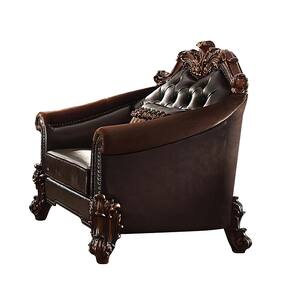 Acme Furniture Dreena Two Tone Brown PU and Chenille Leather Arm Chair ...