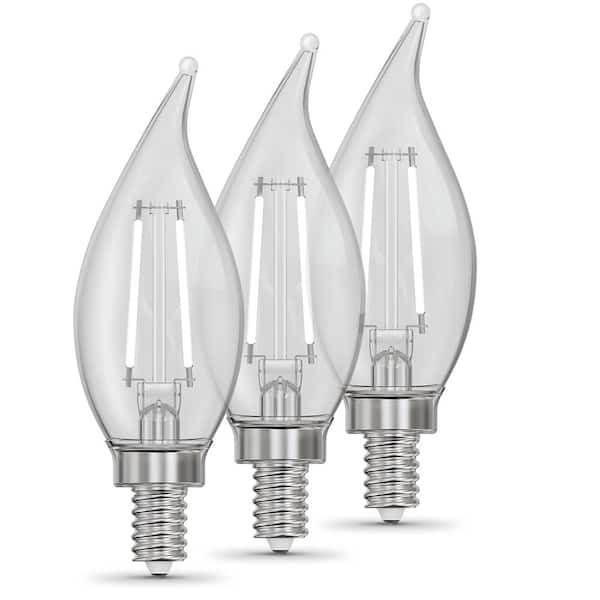 Feit Electric 25W Equivalent BA10 E12 Candelabra Dim White Filament ...