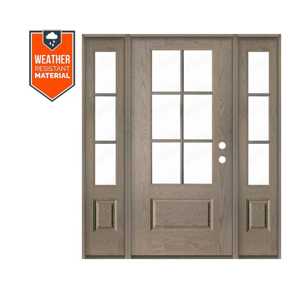 Krosswood Doors Farmhouse 64 in. x 79 in. 6-Lite Left-Hand Inswing ...