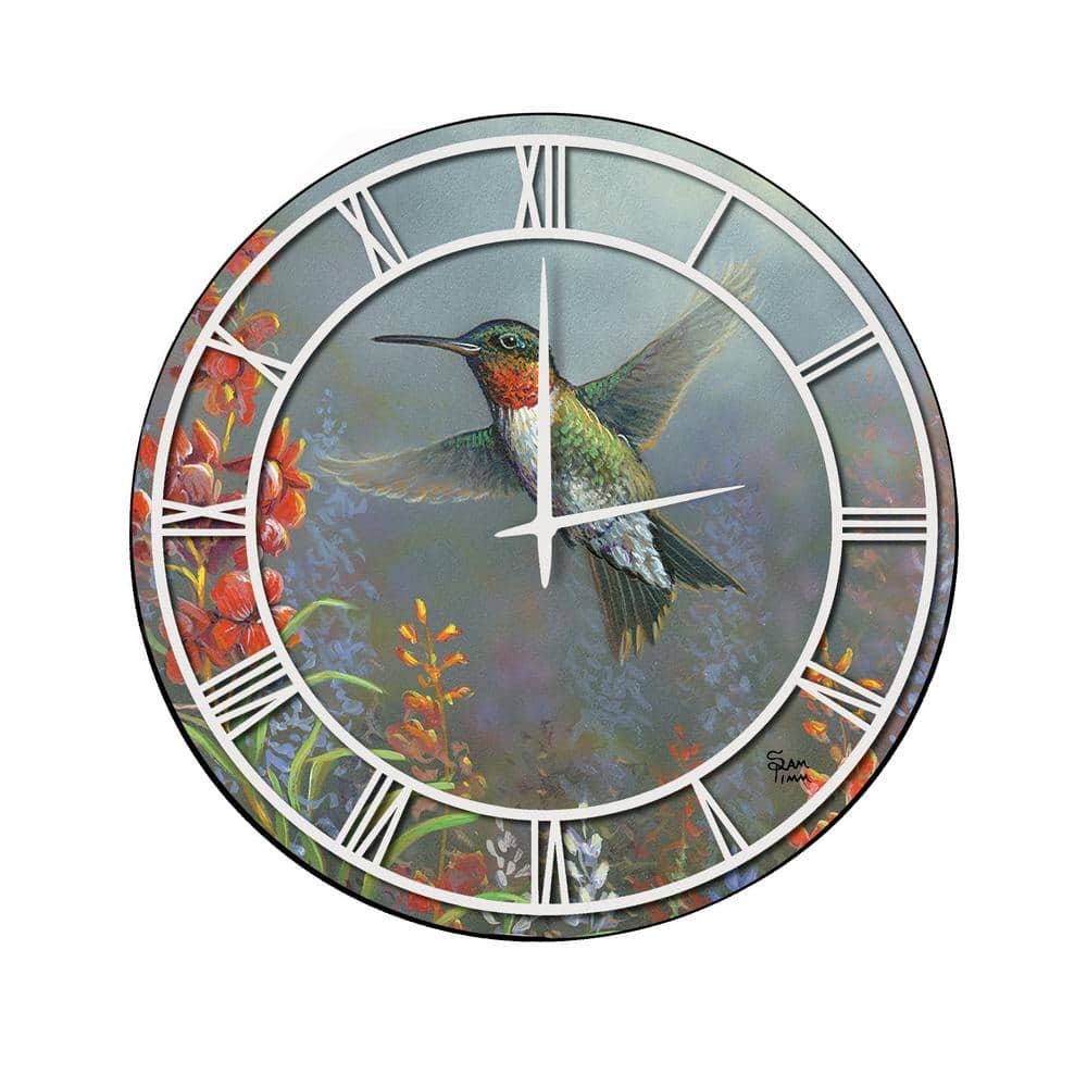 "Summer Hummer" Full Coverage Art and White Numbers Imaged Wall Clock ...