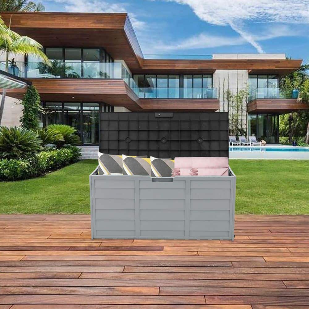 Cisvio 75 Gal. 260 L outdoor garden plastic storage Deck Box Toolbox ...