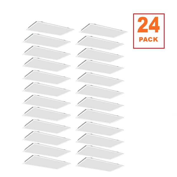 RUN BISON 24-Pack 2 ft. x 4 ft. White Integrated LED Flat Panel Troffer ...