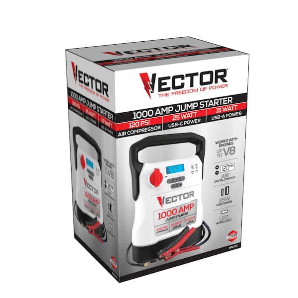 VECTOR 1000 Amp Jump Starter, Compressor, USB Power VECJ1C - The Home Depot