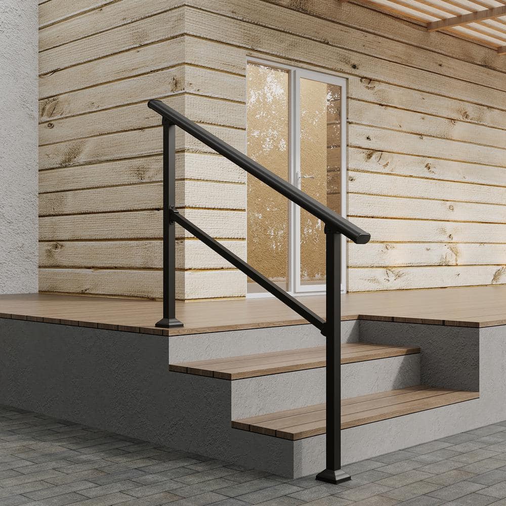 Boyel Living 3.67 ft. Metal Handrail for 0-4 Steps (1-Pack) BL17004D6D ...