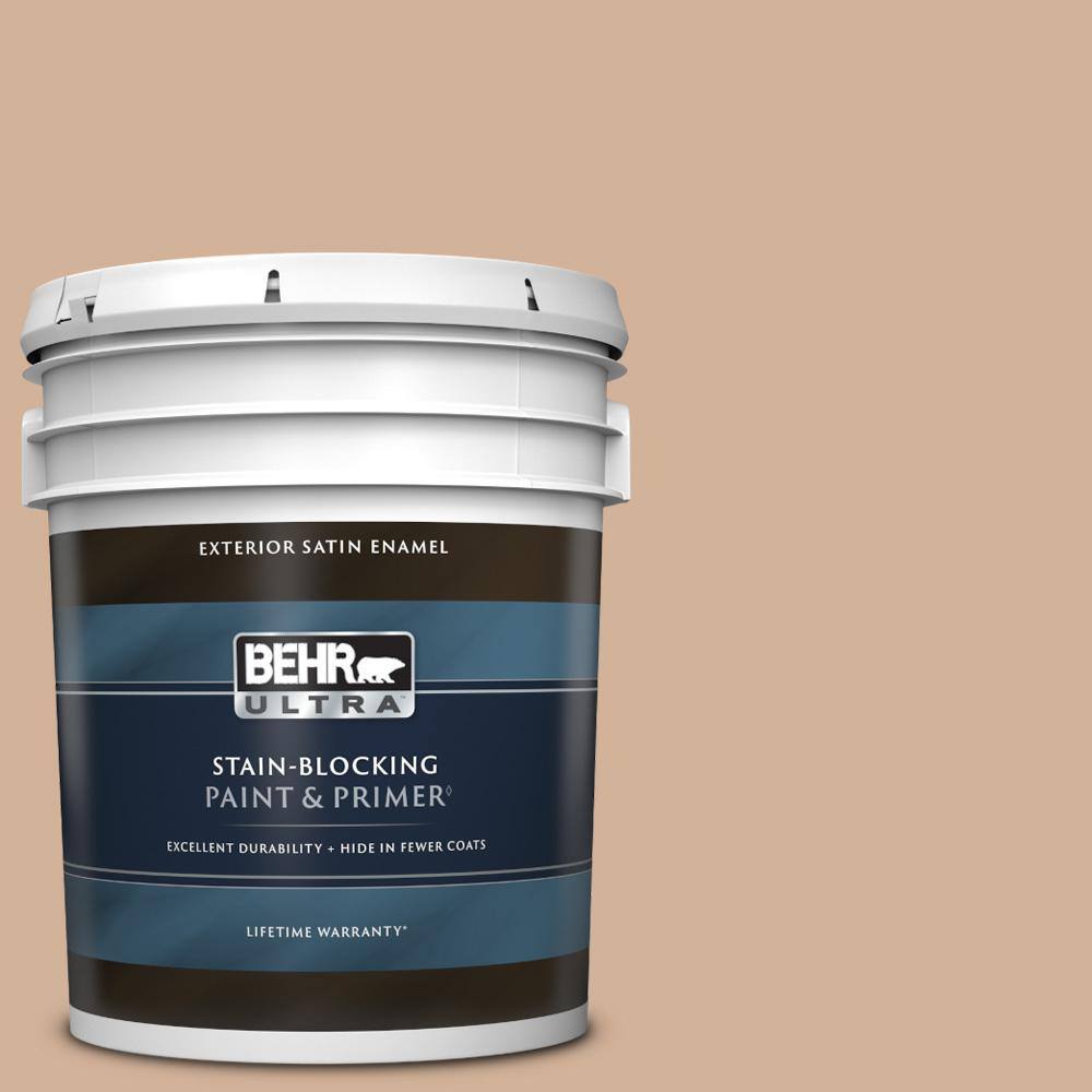 BEHR ULTRA 5 gal. #S210-3 Sweet Tea Satin Enamel Exterior Paint ...