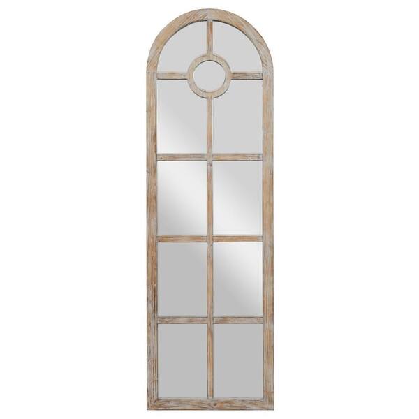Litton Lane 72 in. x 23 in. Window Pane Inspired Arched Framed Brown ...