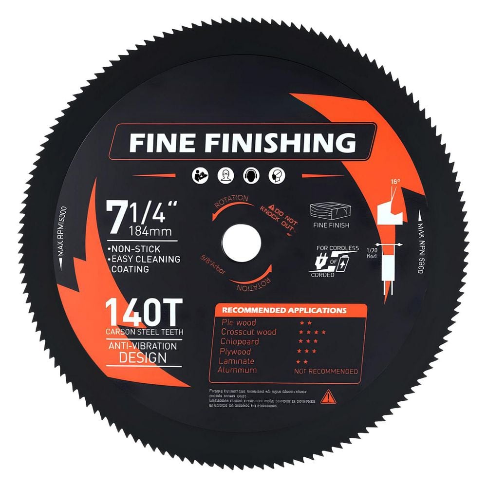 LAIFUCAM 7-1/4 in. 140-Tooth Wood Cutting Hardened Steel Saw Blade ...