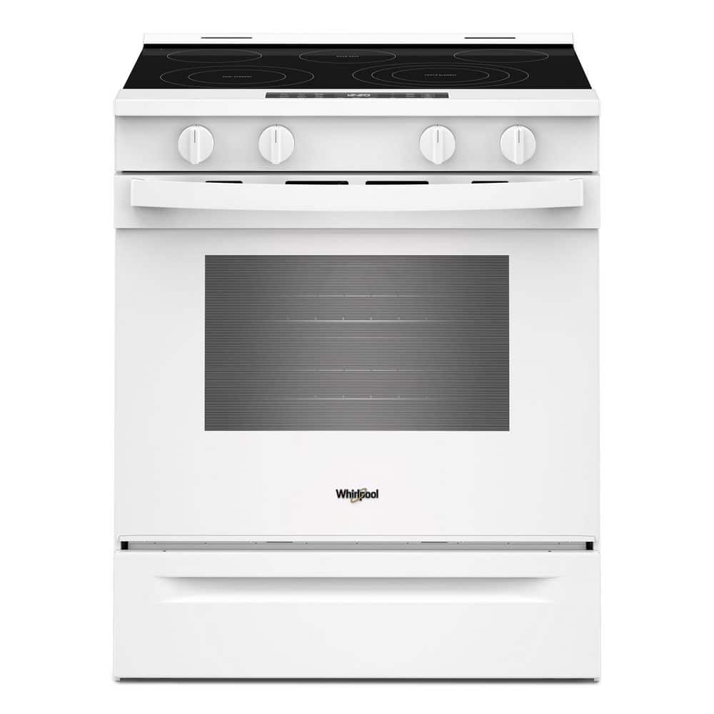 Whirlpool 30 in. 5 Element Slide-In Electric Range in White with Air ...