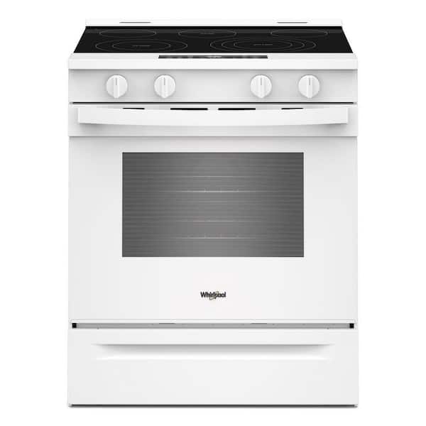 Whirlpool 30 in. 5 Element Slide-In Electric Range in White with Air ...