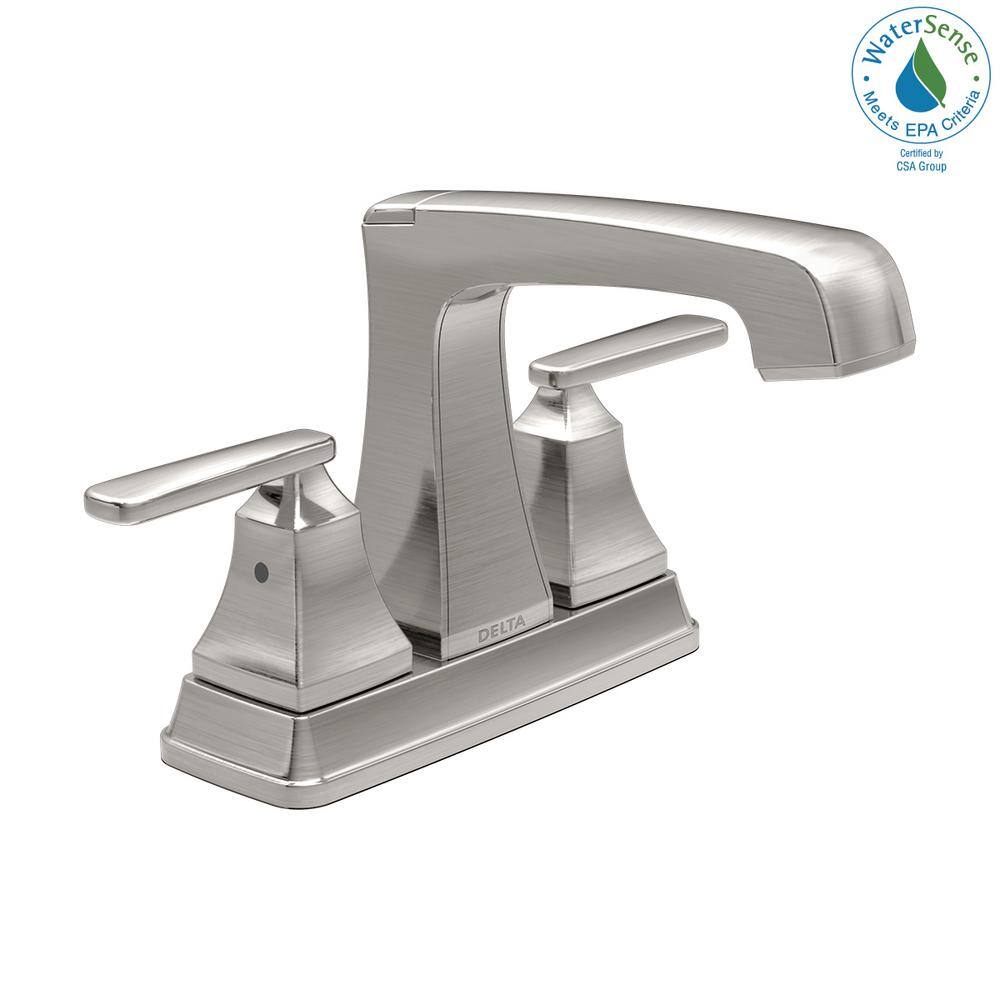 Delta Ashlyn 4 in. Centerset 2-Handle Bathroom Faucet with Metal Drain ...
