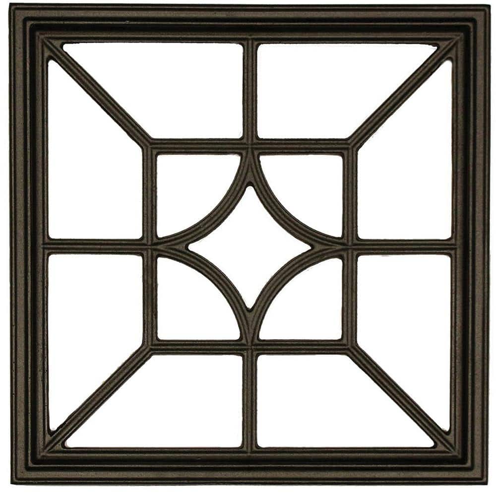 NUVO IRON 15 in. x 15 in. Square Diamond Black Cast Aluminum Fence and ...