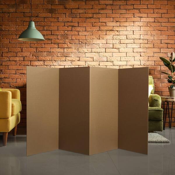 RED LANTERN 3 ft. Short Brown Temporary Cardboard Folding Screen - 4 ...