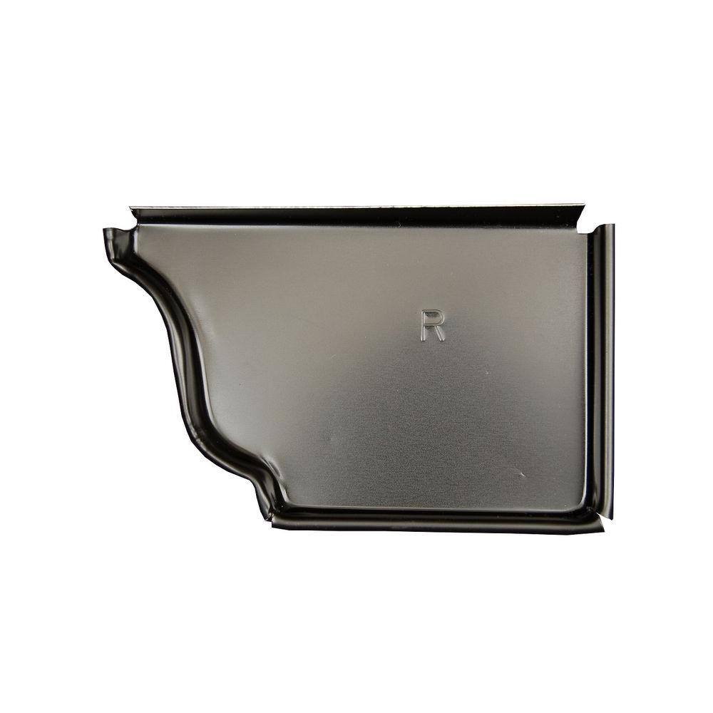 Amerimax Home Products 6 in. Black Aluminum K-Style Right End Cap ...