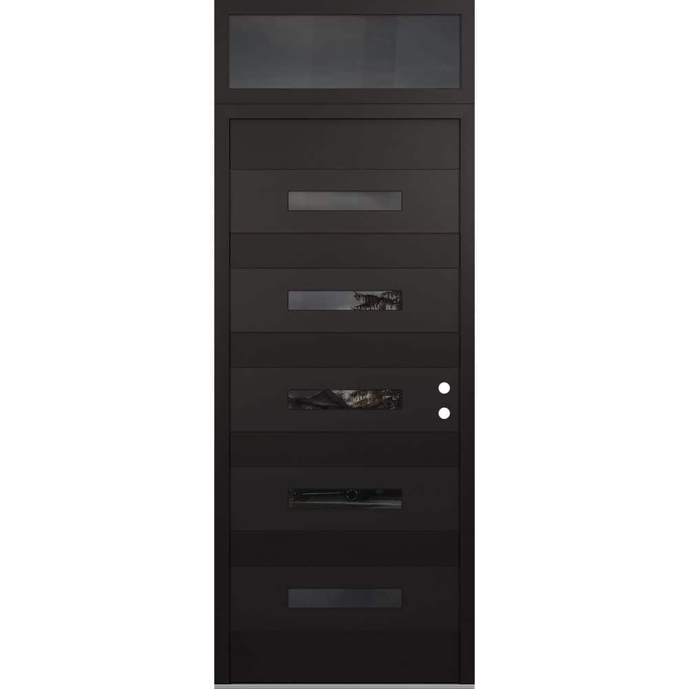 Tessari Doors D9 36 in. x 96 in. Black P Left-Hand/Inswing Mirrored ...