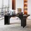 TRIBESIGNS WAY TO ORIGIN Halseey 63 in. Rectangular Black Wood Computer ...