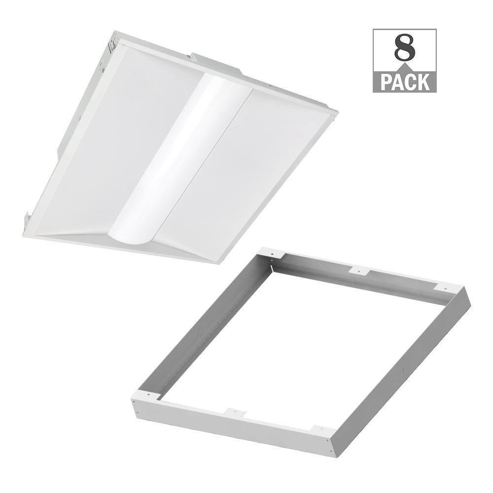 ETI LIGHTING 2 ft. x 2 ft. Center Basket Integrated LED Troffer Light ...