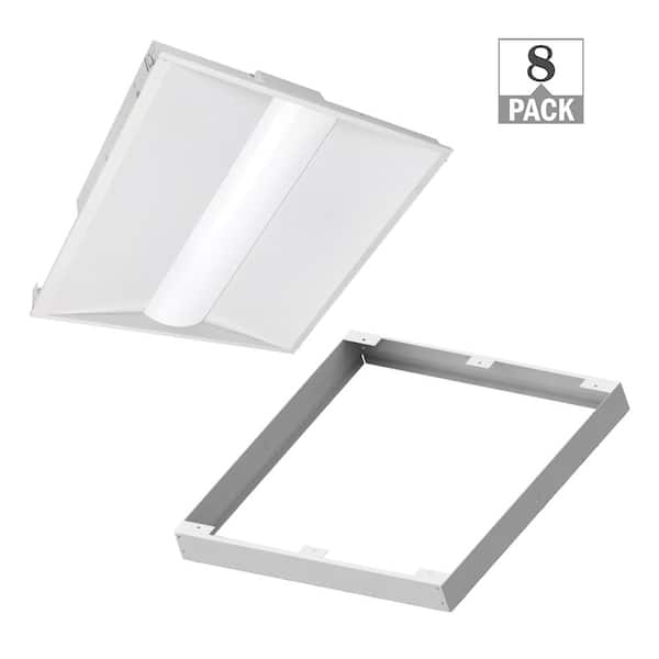 ETI LIGHTING 2 ft. x 2 ft. Center Basket Integrated LED Troffer Light ...