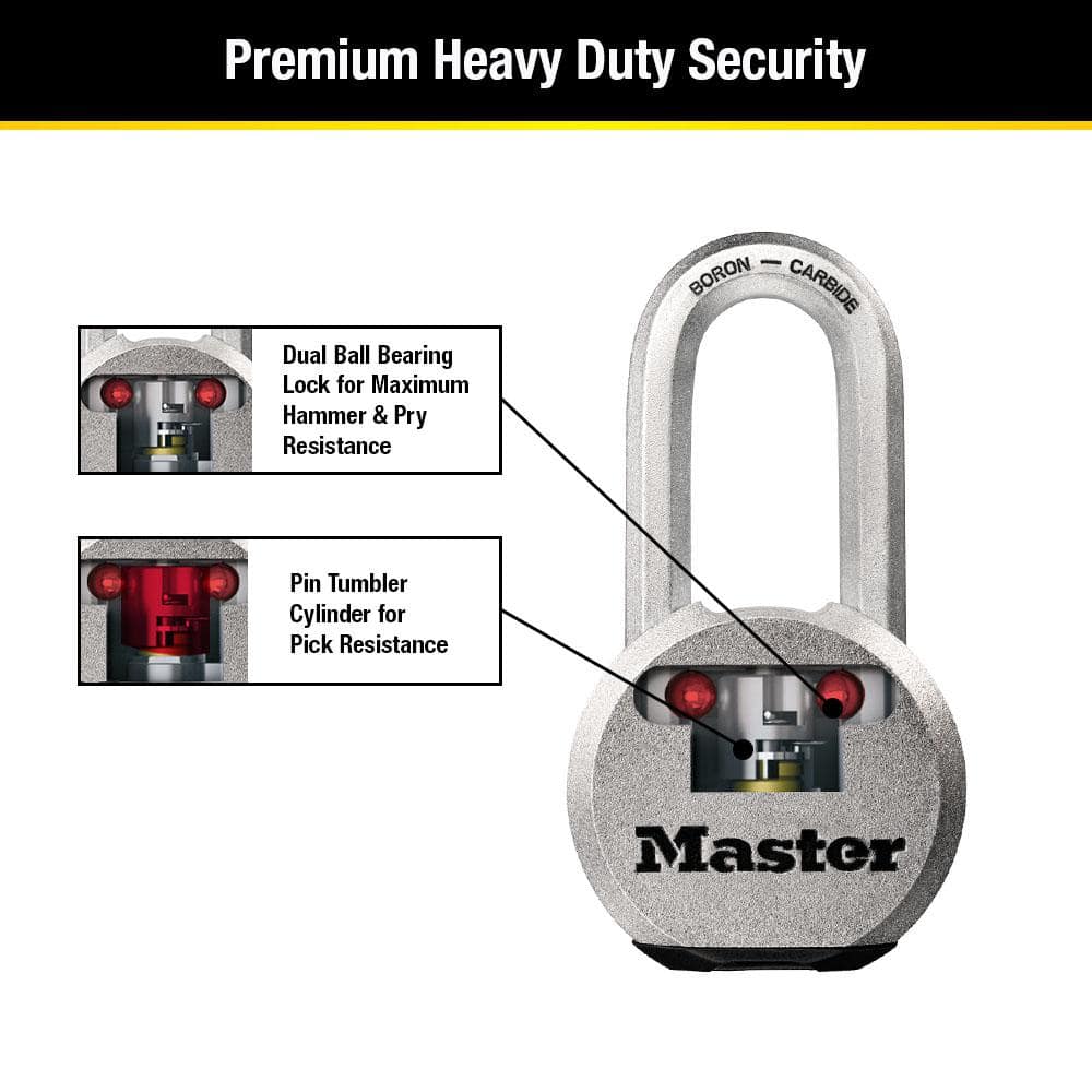 Master Lock M930XKADLHCCSEN Steel Padlock/2" Shackle (71649236334) for ...