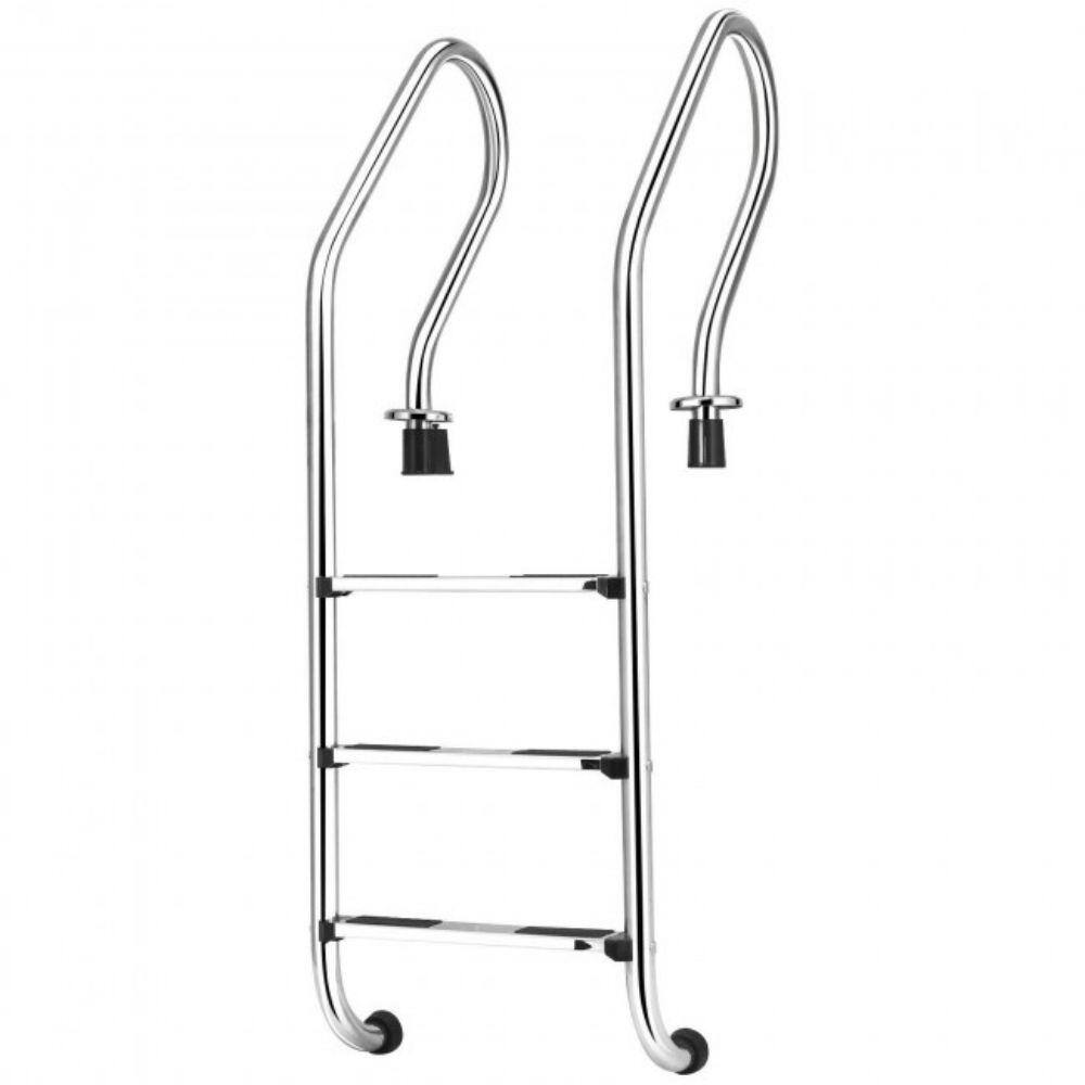 ANGELES HOME 304 Stainless Steel 3-Step Non-Slip Swimming Pool Ladder ...