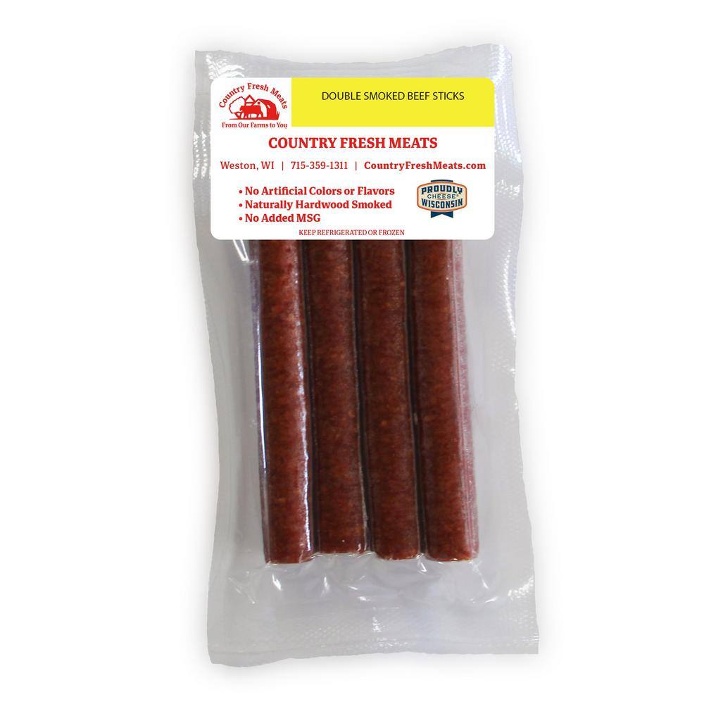COUNTRY FRESH MEATS Double Smoked Beef Sticks, 3 oz., Meat Snack ...