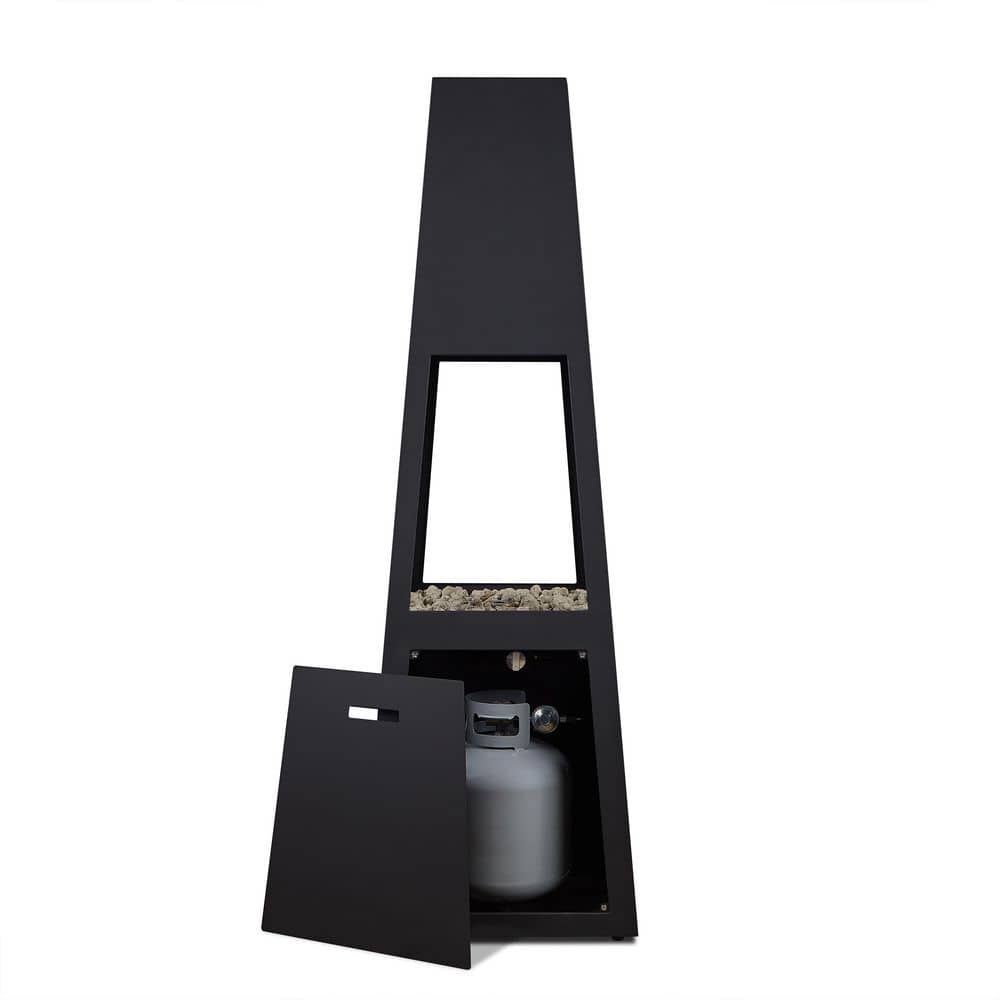 Real Flame Ferro 70" Outdoor Metal Chiminea Fire Pit With Hidden ...