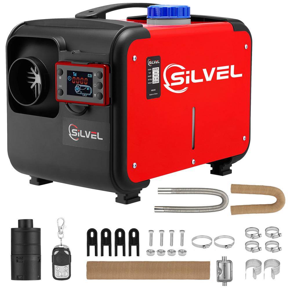 SILVEL 27296 BTU 5KW-8KW 12-Volt Red Diesel Air Kerosene Space Heater ...