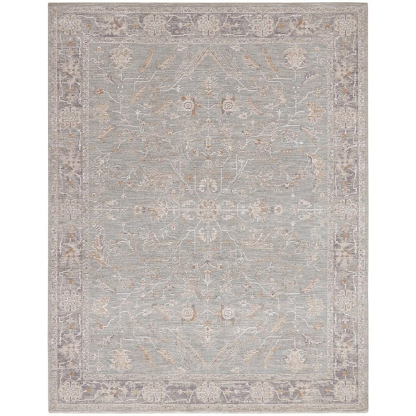 Nourison Asher Blue Ivory 8 ft. x 10 ft. All-over design Traditional ...