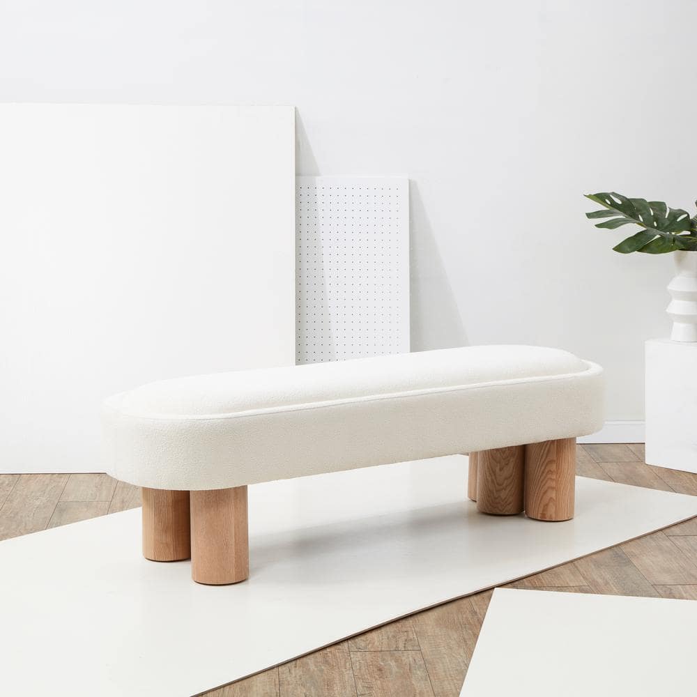SAFAVIEH Katianna Ivory/Natural Entryway Bench 59.5 in. SFV5080A - The ...