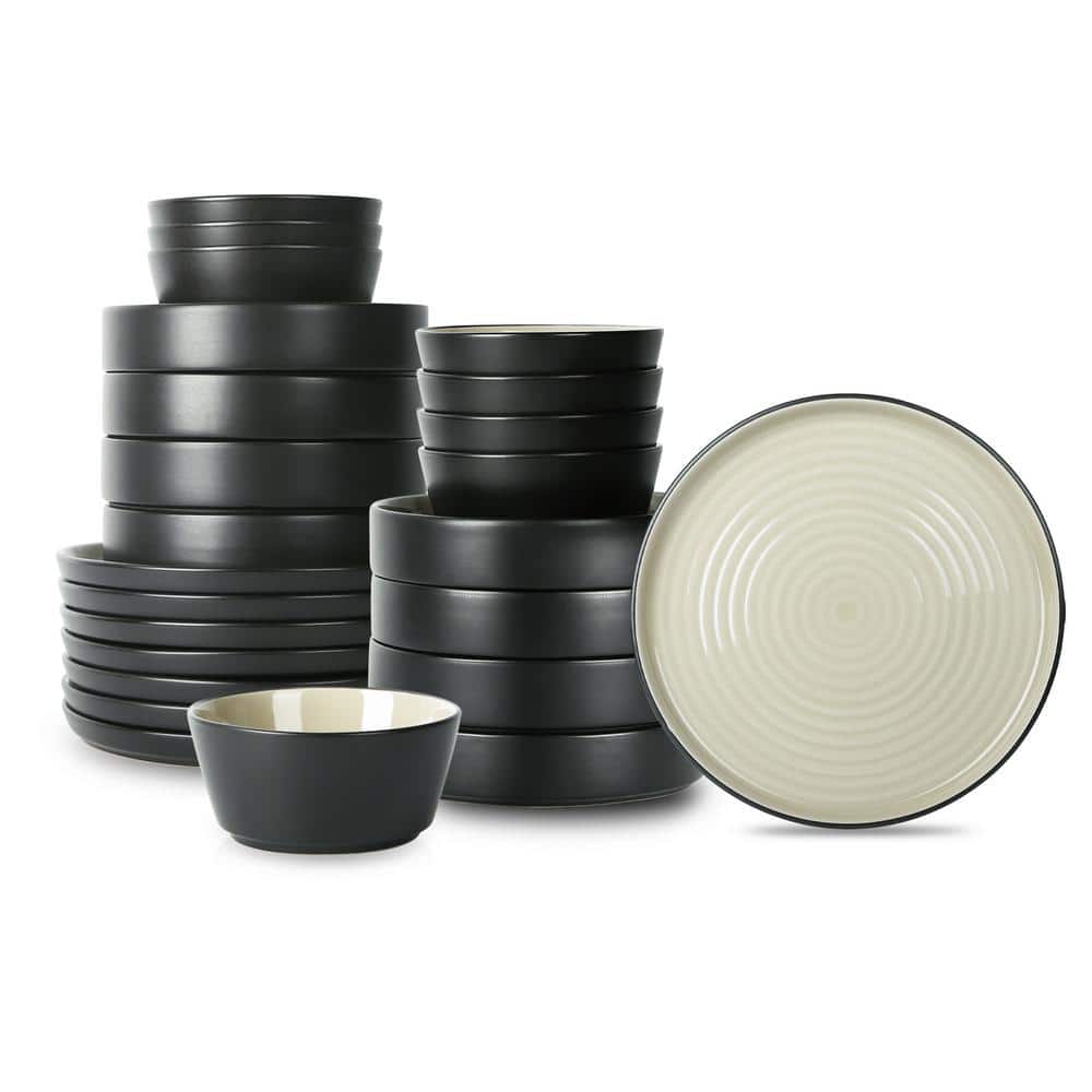 STONE LAIN Elica 24-Piece Dinnerware Set Stoneware, Service for 8 ...