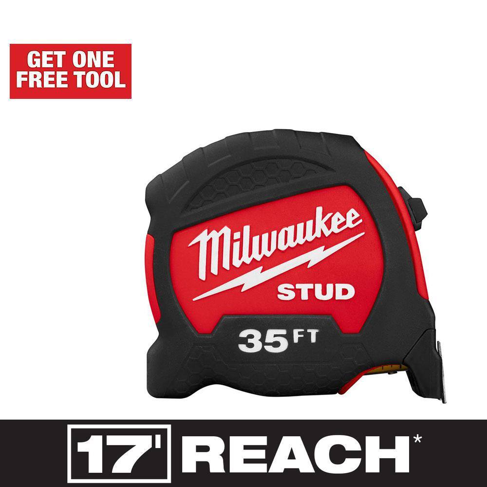 Milwaukee 35 ft. x 1-5/16 in. Gen II STUD Tape Measure with 17 ft ...