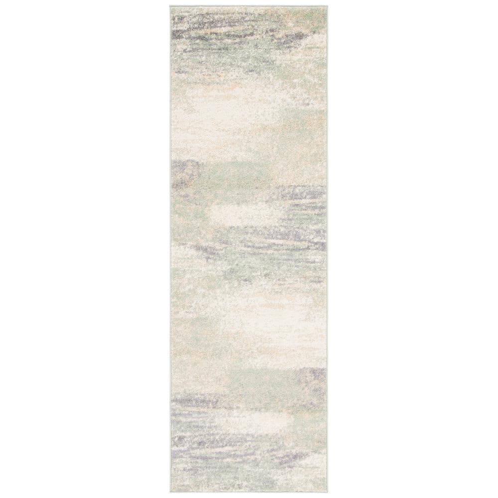 SAFAVIEH Adirondack Ivory/Sage 2 ft. x 10 ft. Solid Color Distressed ...