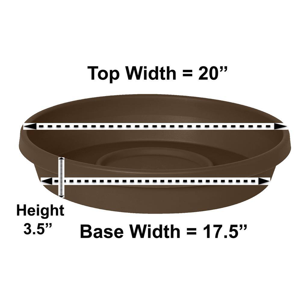 Bloem Terra 20 in. Chocolate Plastic Plant Saucer Tray STT2445 - The ...