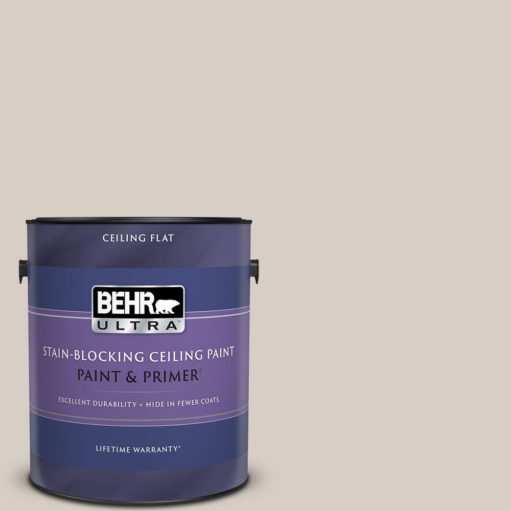 BEHR ULTRA 1 gal. #MQ3-06 Granite Dust Ceiling Flat Interior Paint and ...