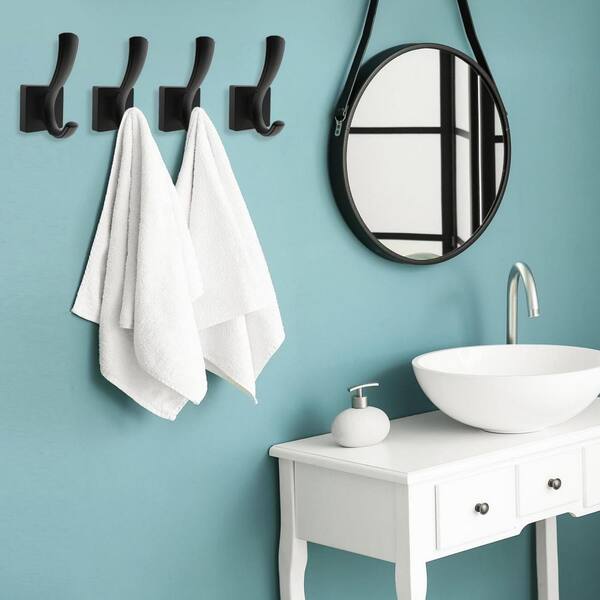 Angel Sar 8-Pack Black Wall Mounted Coat Rack, Coat Hooks, Towel Hooks ...