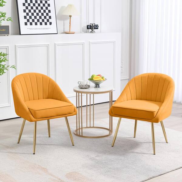 JEAREY Biscuit Yellow Upholstered Outdoor Dining Chair with Tufted Back ...